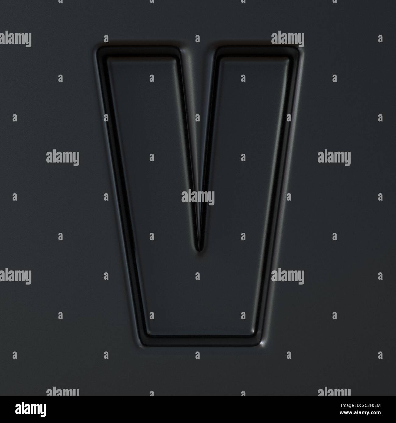 Black engraved font Letter V 3D Stock Photo - Alamy