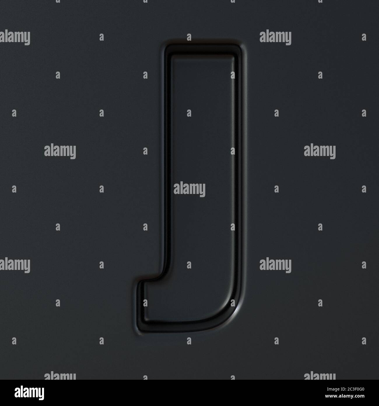 Black engraved font Letter J 3D Stock Photo - Alamy
