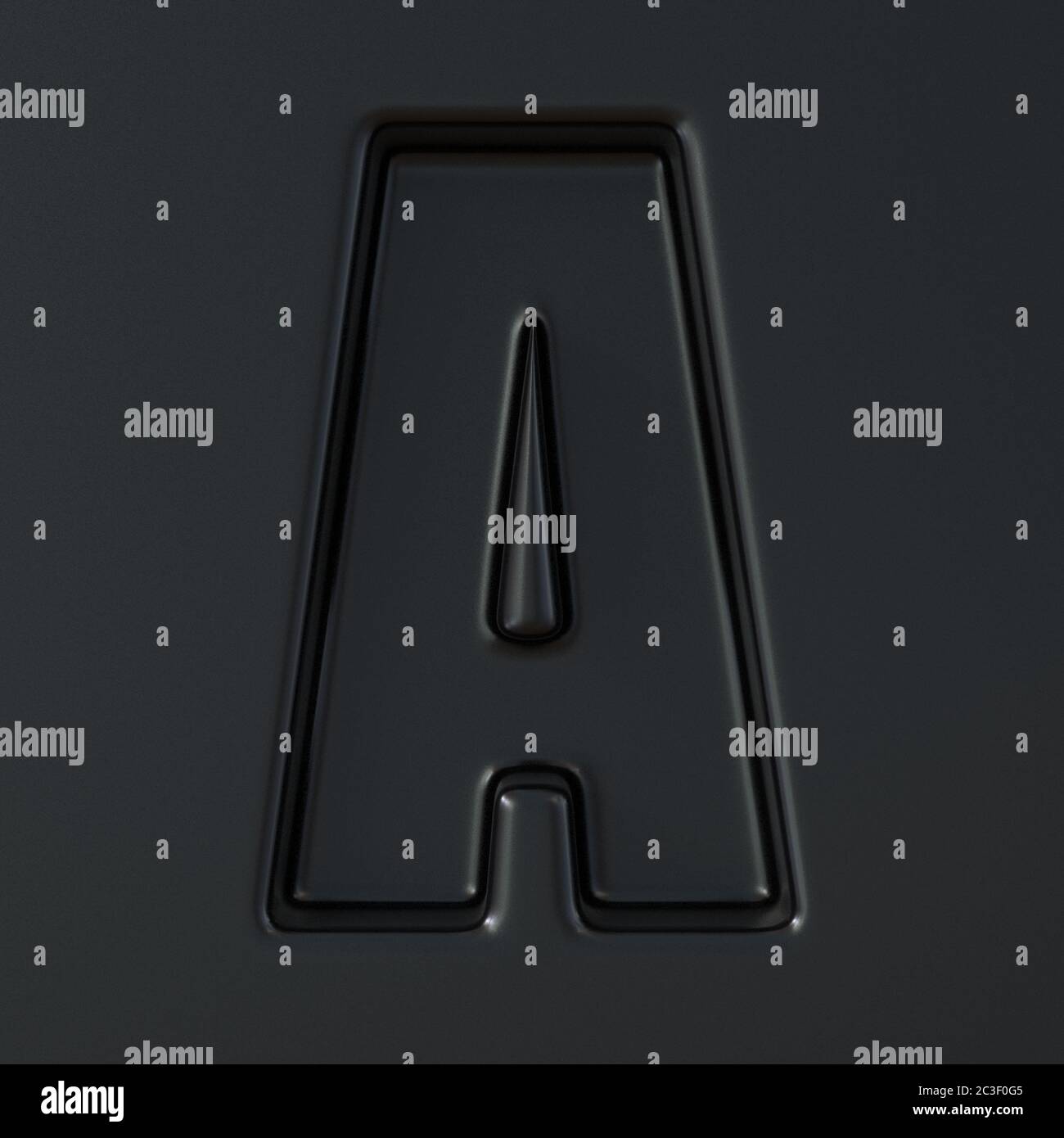 Black engraved font Letter A 3D Stock Photo - Alamy