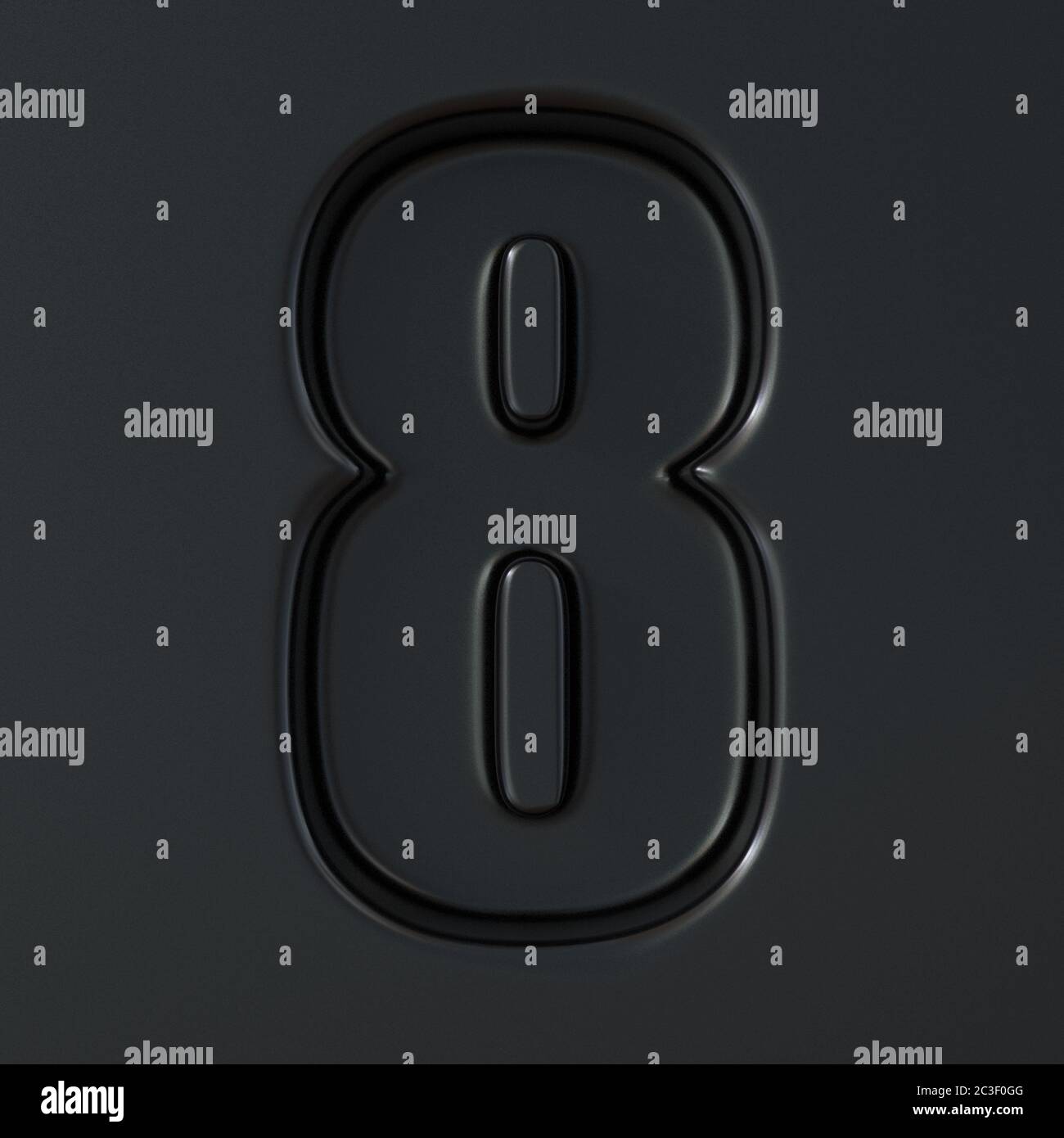 Black engraved font Number 8 EIGHT 3D Stock Photo - Alamy