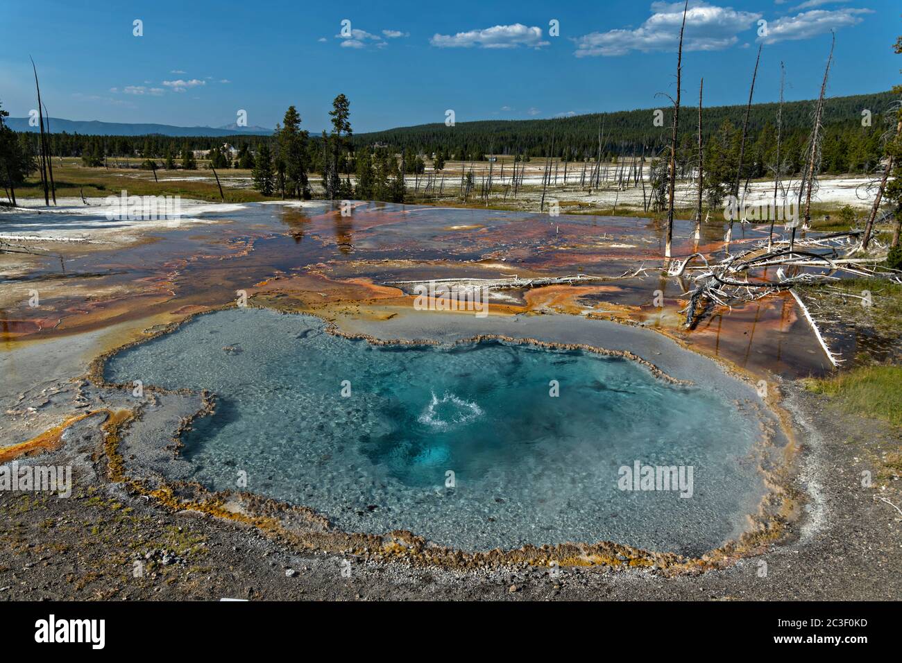Firehole Spring, one of the most colorful hydrothermal pools of ...