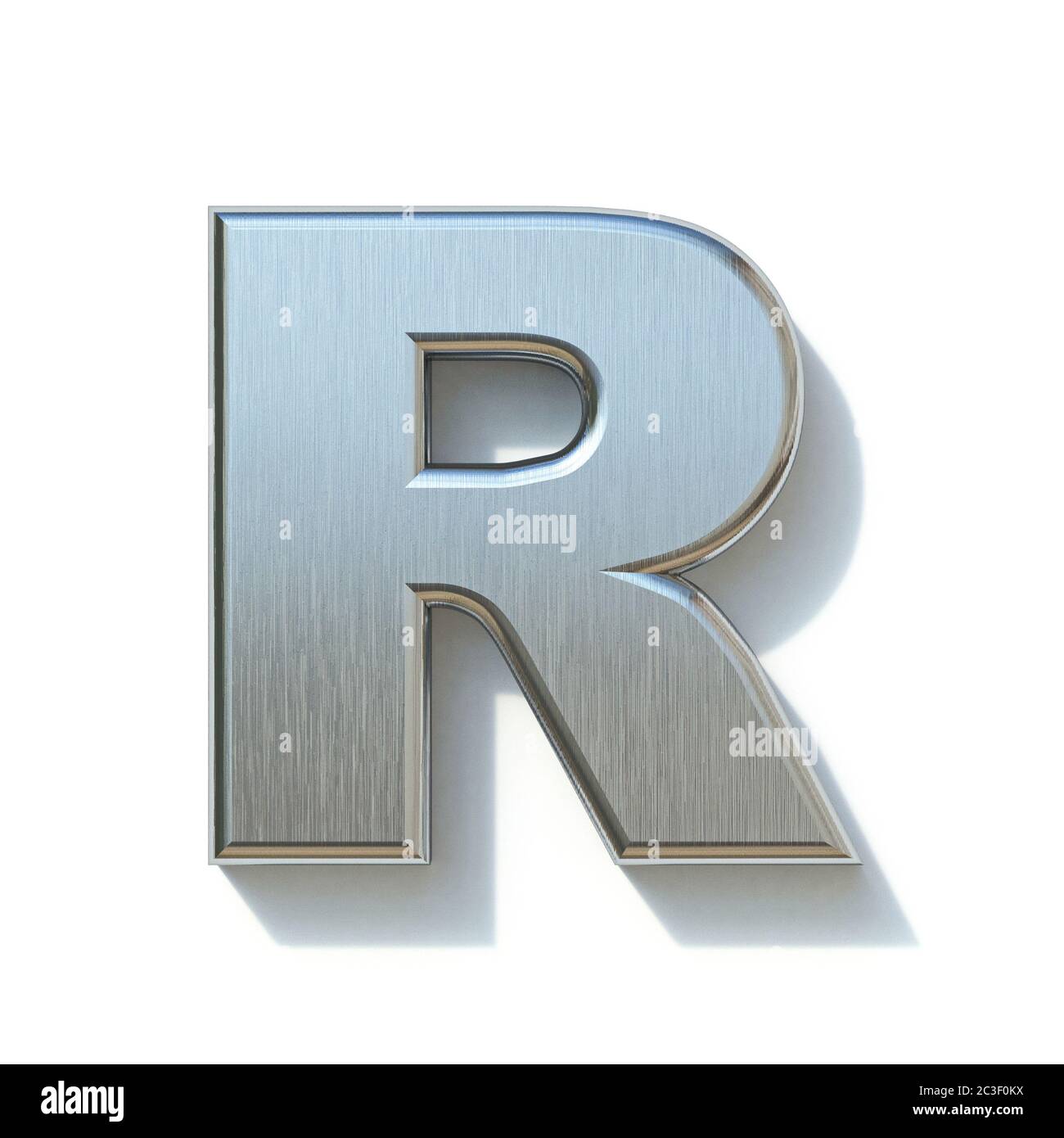 Brushed metal font Letter R 3D Stock Photo - Alamy