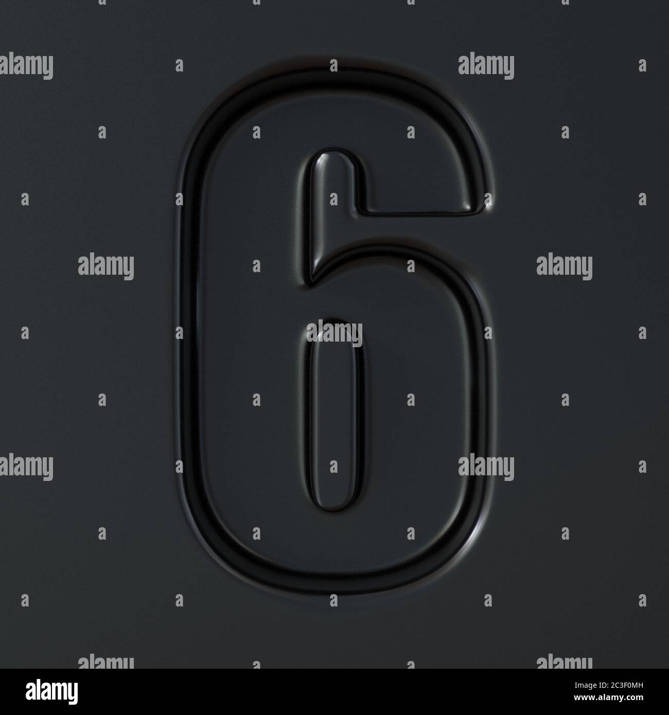 Black engraved font Number 6 SIX 3D Stock Photo - Alamy