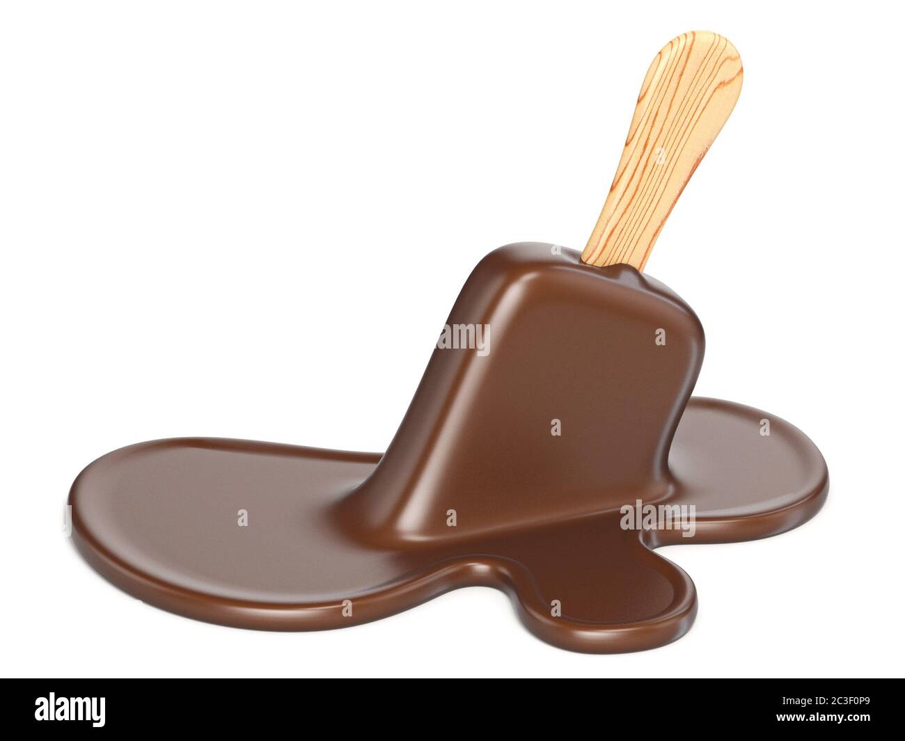 Chocolate melted ice cream 3D Stock Photo - Alamy
