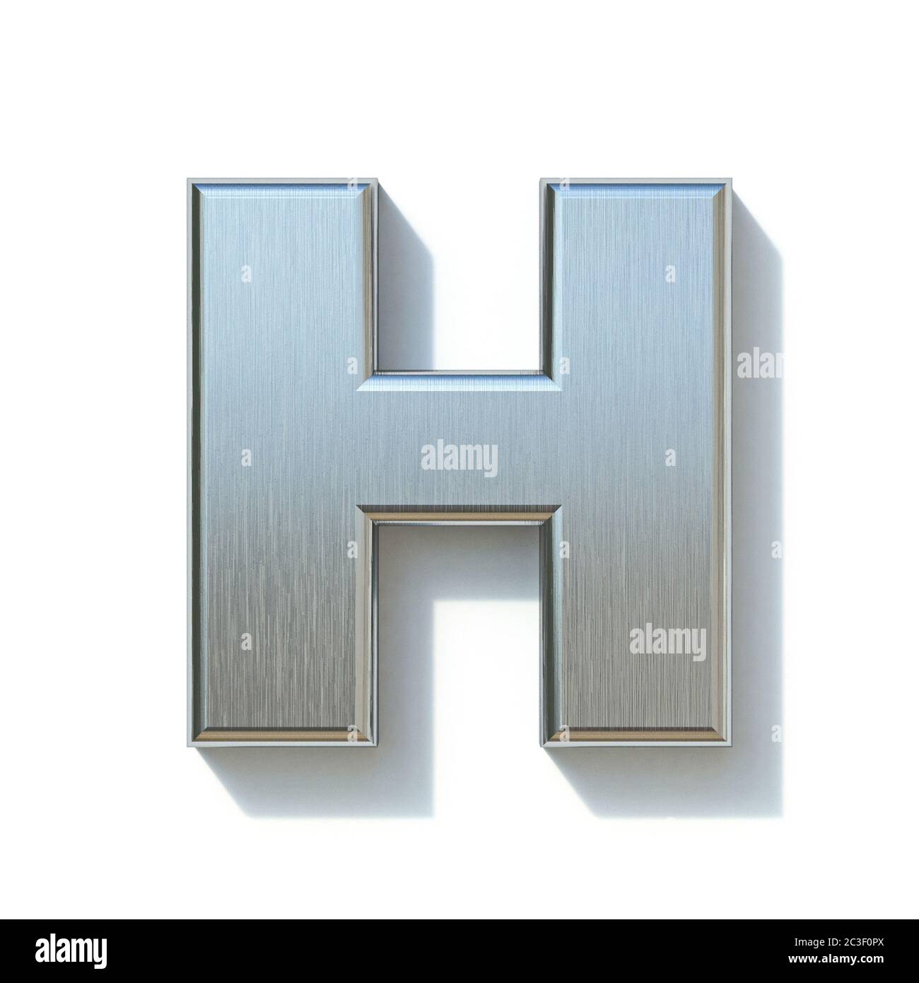 Brushed metal font Letter H 3D Stock Photo - Alamy