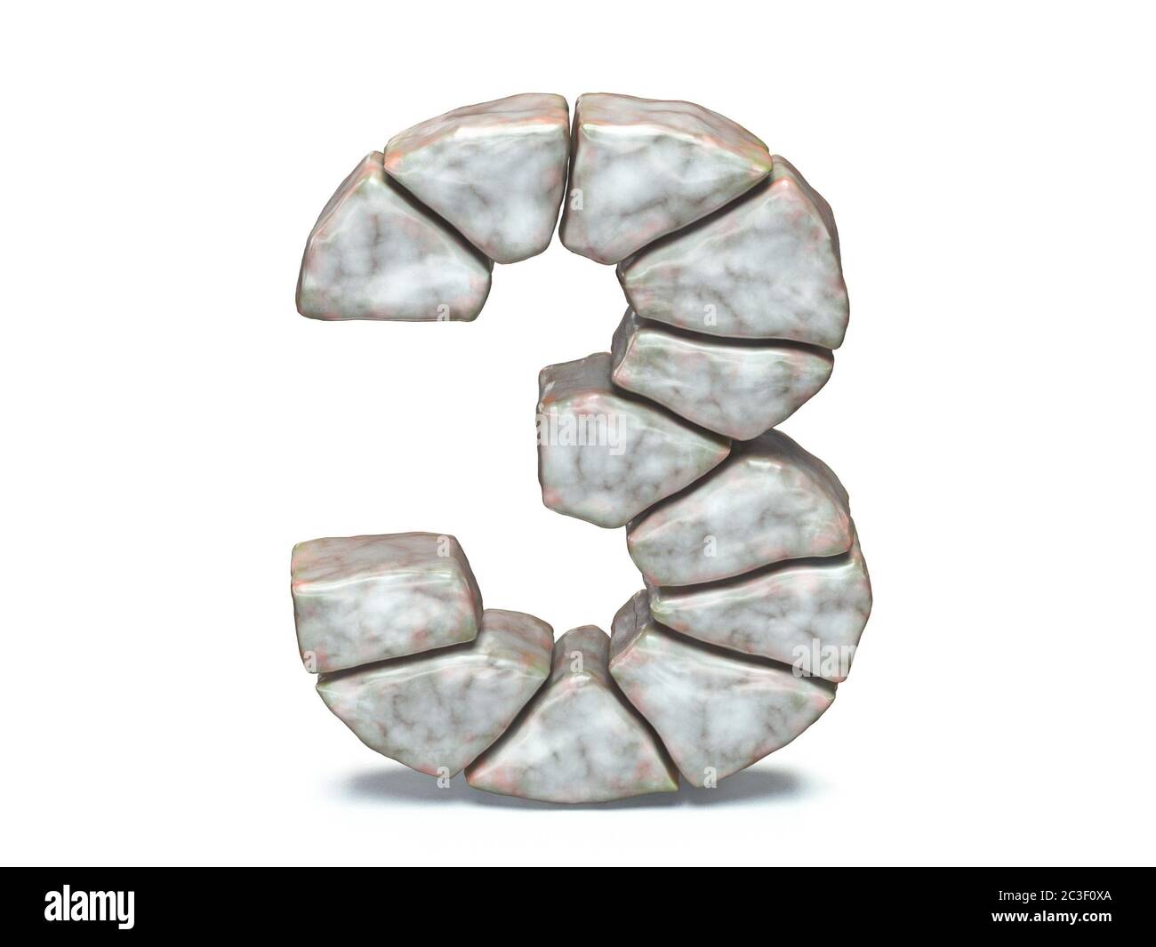 Rock masonry font Number 3 THREE 3D Stock Photo - Alamy