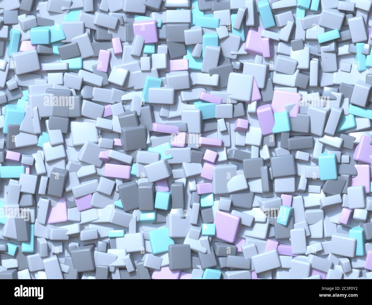 Abstract geometric four pastel color Chaotic rectangles background 3D ...