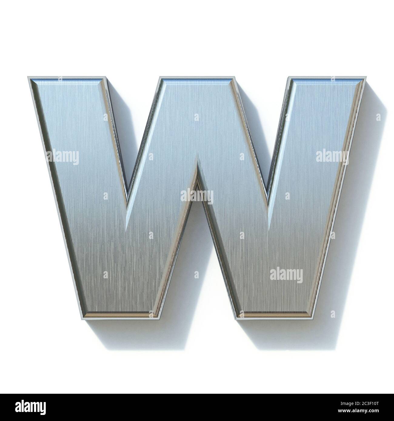 Brushed metal font Letter W 3D Stock Photo - Alamy