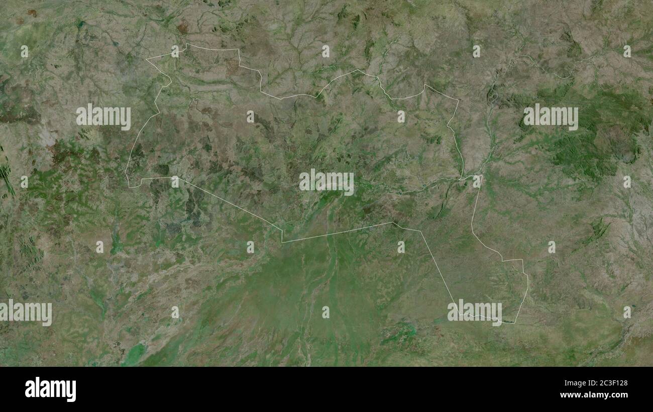 Sila, region of Chad. Satellite imagery. Shape outlined against its ...