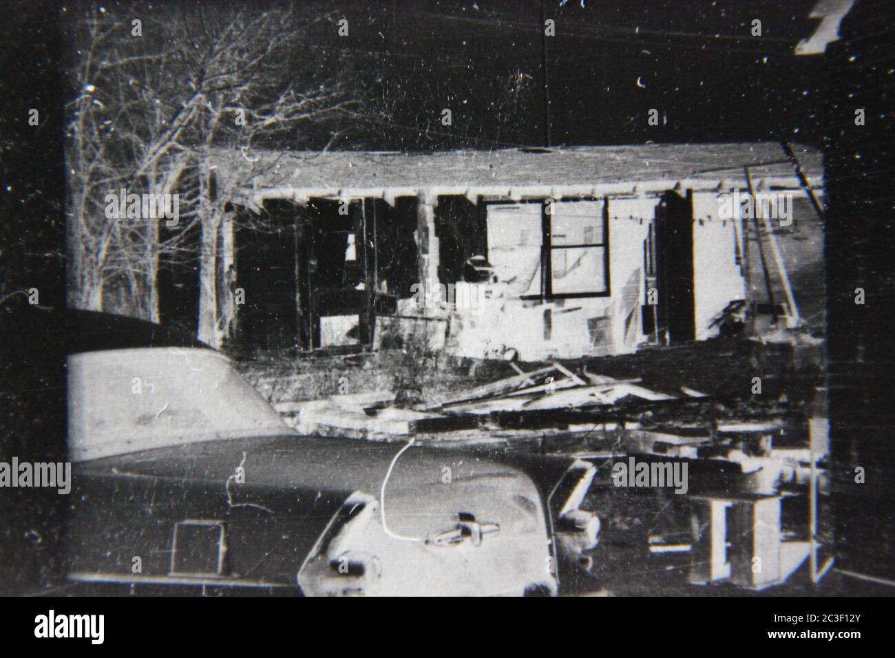 Fine 70s vintage black and white extreme photography of a single family ...