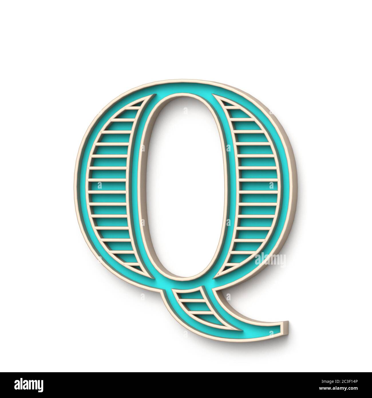 Classic old fashioned font Letter Q 3D Stock Photo - Alamy