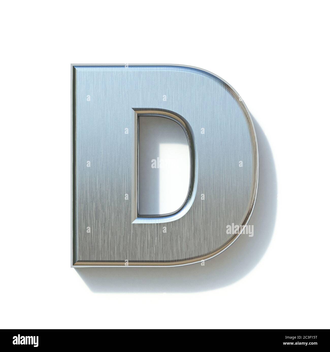 Brushed metal font Letter D 3D Stock Photo - Alamy