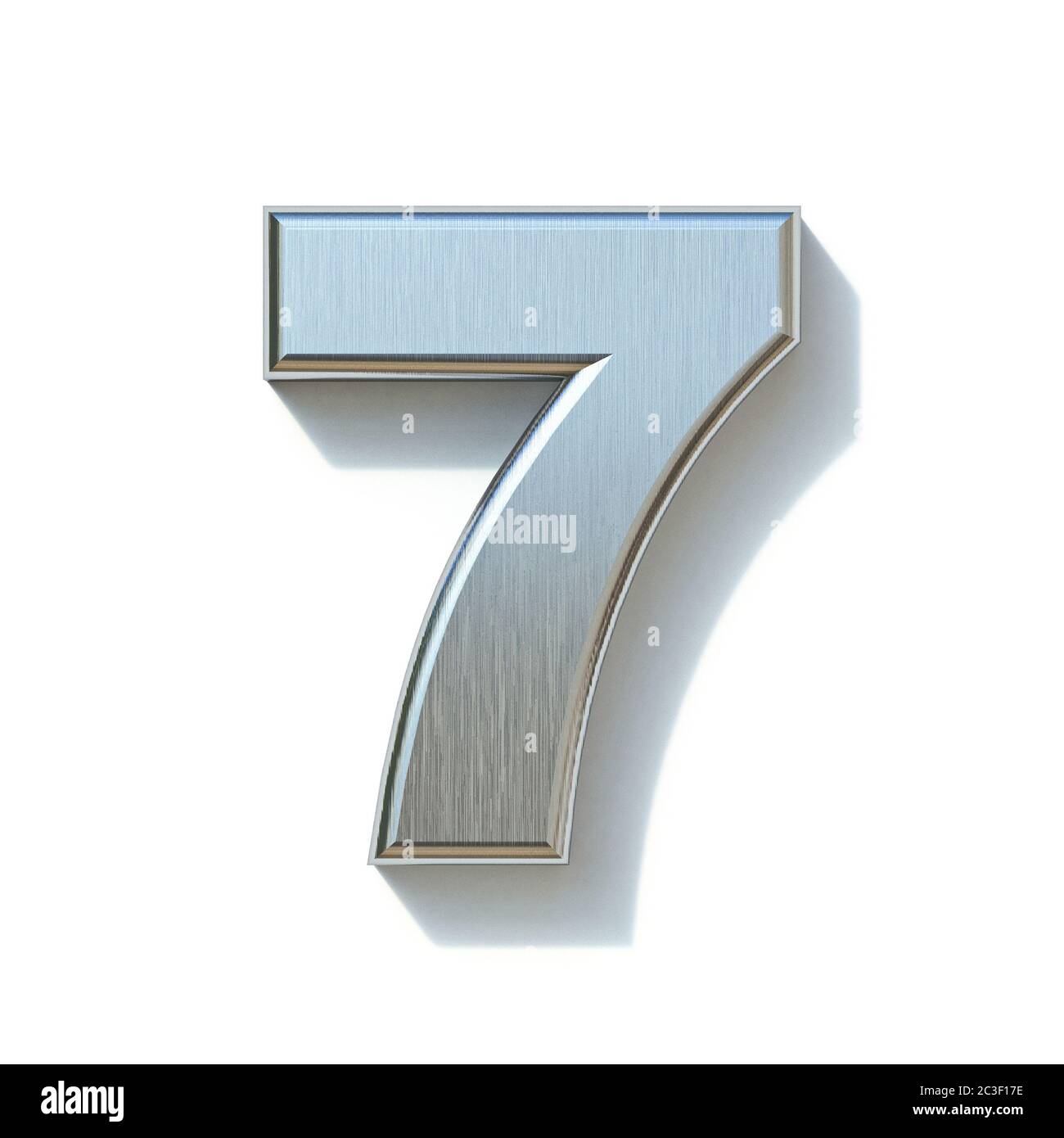 Brushed metal font Number 7 SEVEN 3D Stock Photo - Alamy