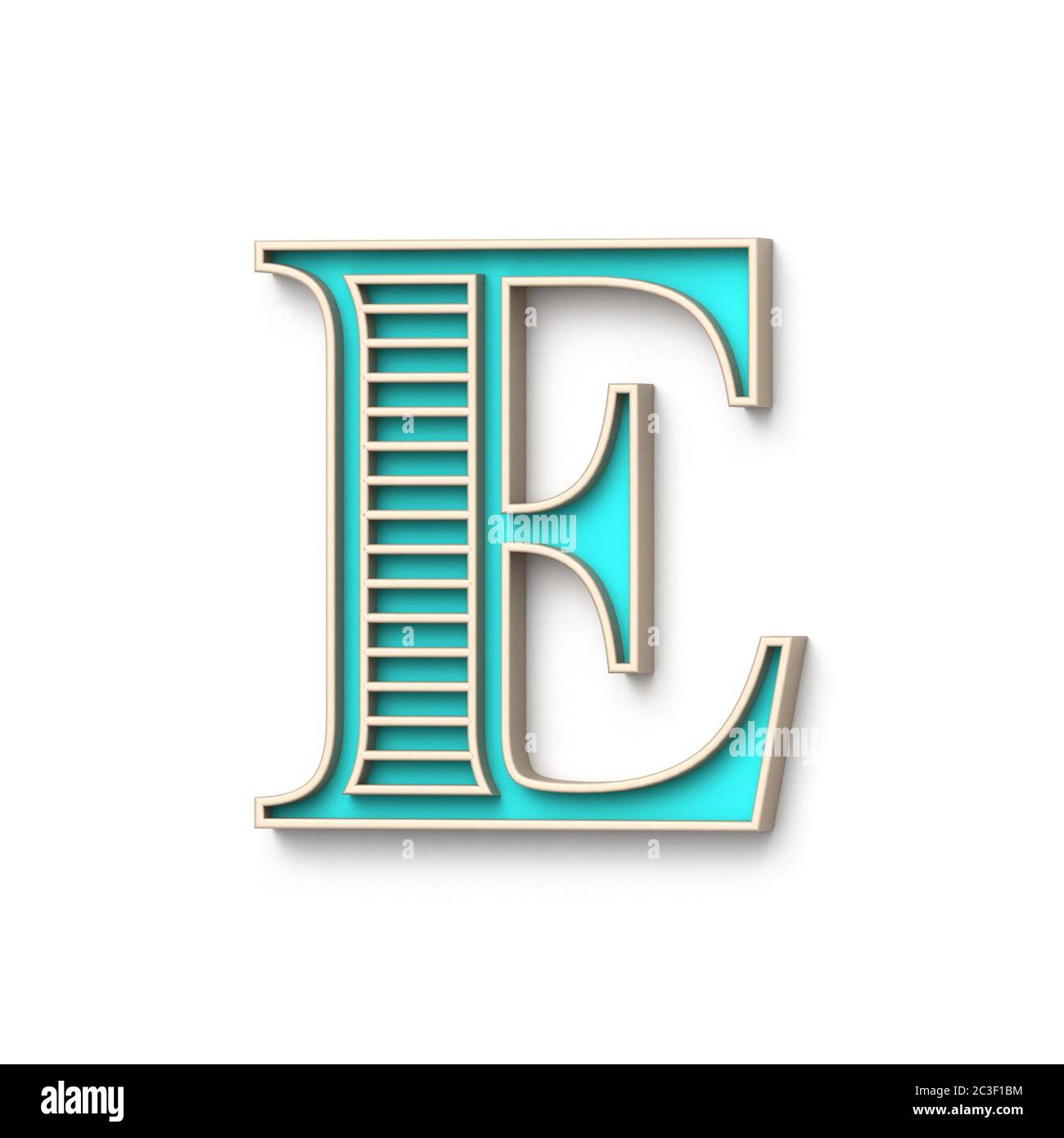 Classic old fashioned font Letter E 3D Stock Photo - Alamy