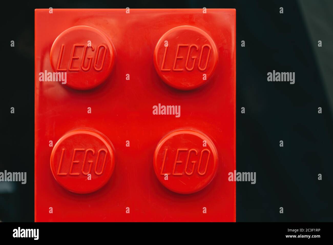 Moscow, Russia - July 06, 2019: Box for the constructor of Lego blocks ...