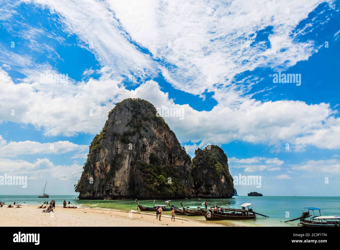 Krabi, Phranang Beach, Thailand - February 12, 2019: PhraNang Cave ...