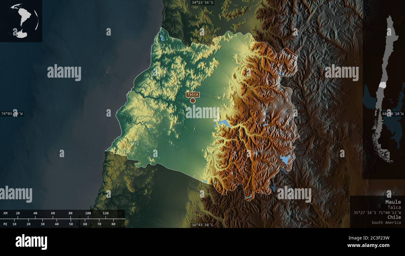 Maule chile map geography hi-res stock photography and images - Alamy