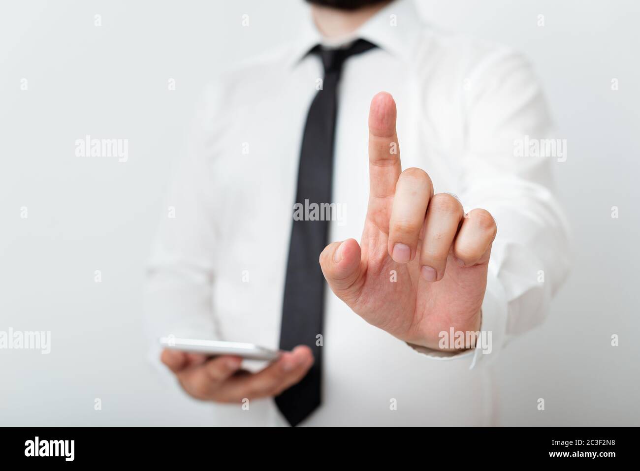 Model With Pointing Hand Finger Symbolizing Navigation Progress Growth ...