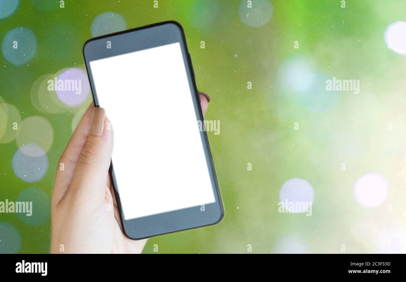 Modern Gadgets With White Display Screen Under Colorful Bokeh ...
