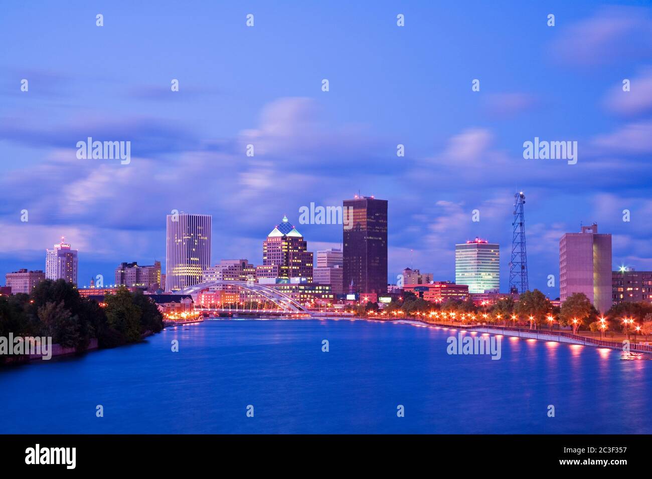 Genesee River & Rochester Skyline, New York State, USA Stock Photo - Alamy
