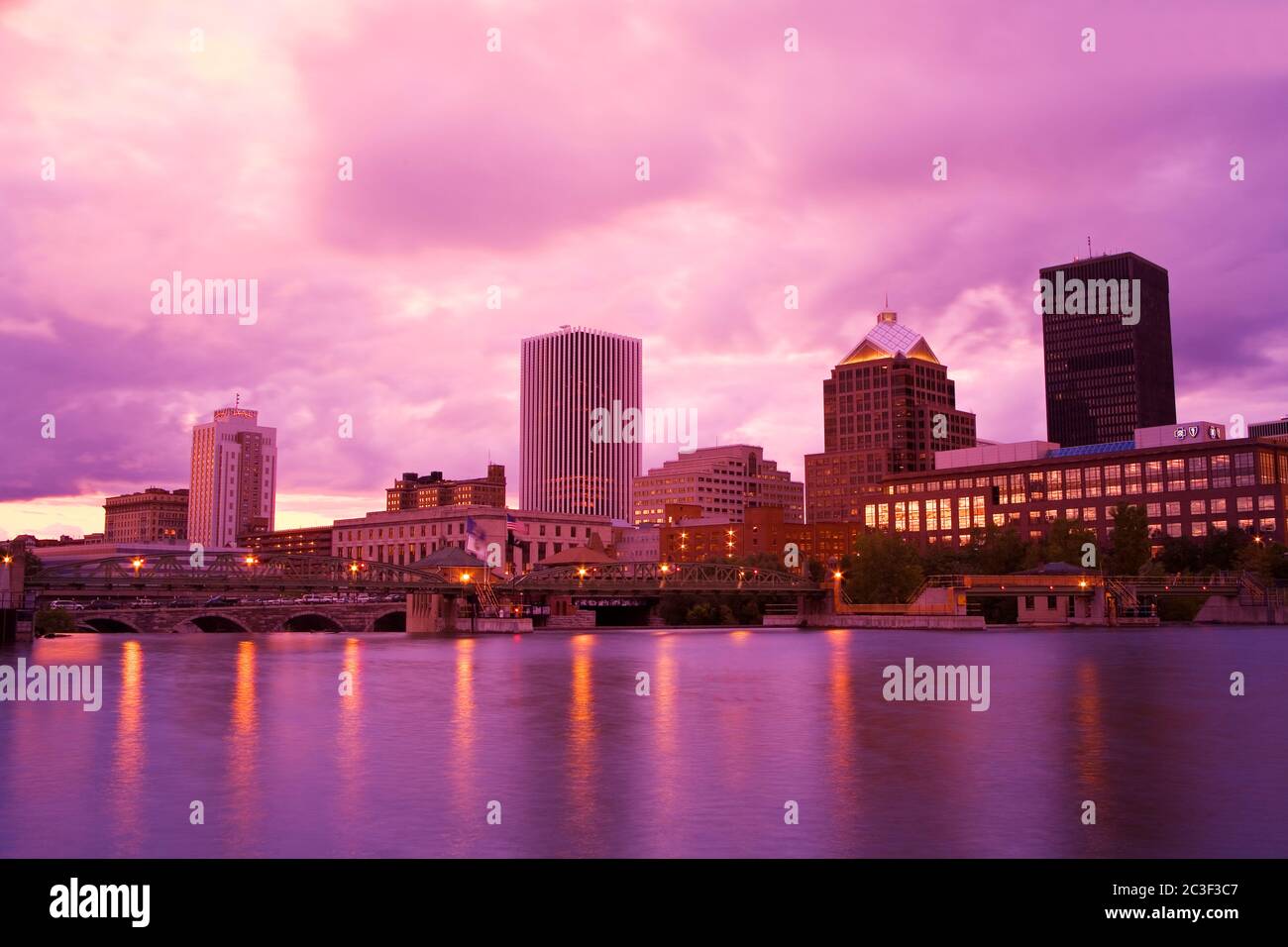 Genesee River & Skyline, Rochester, New York State, USA Stock Photo - Alamy