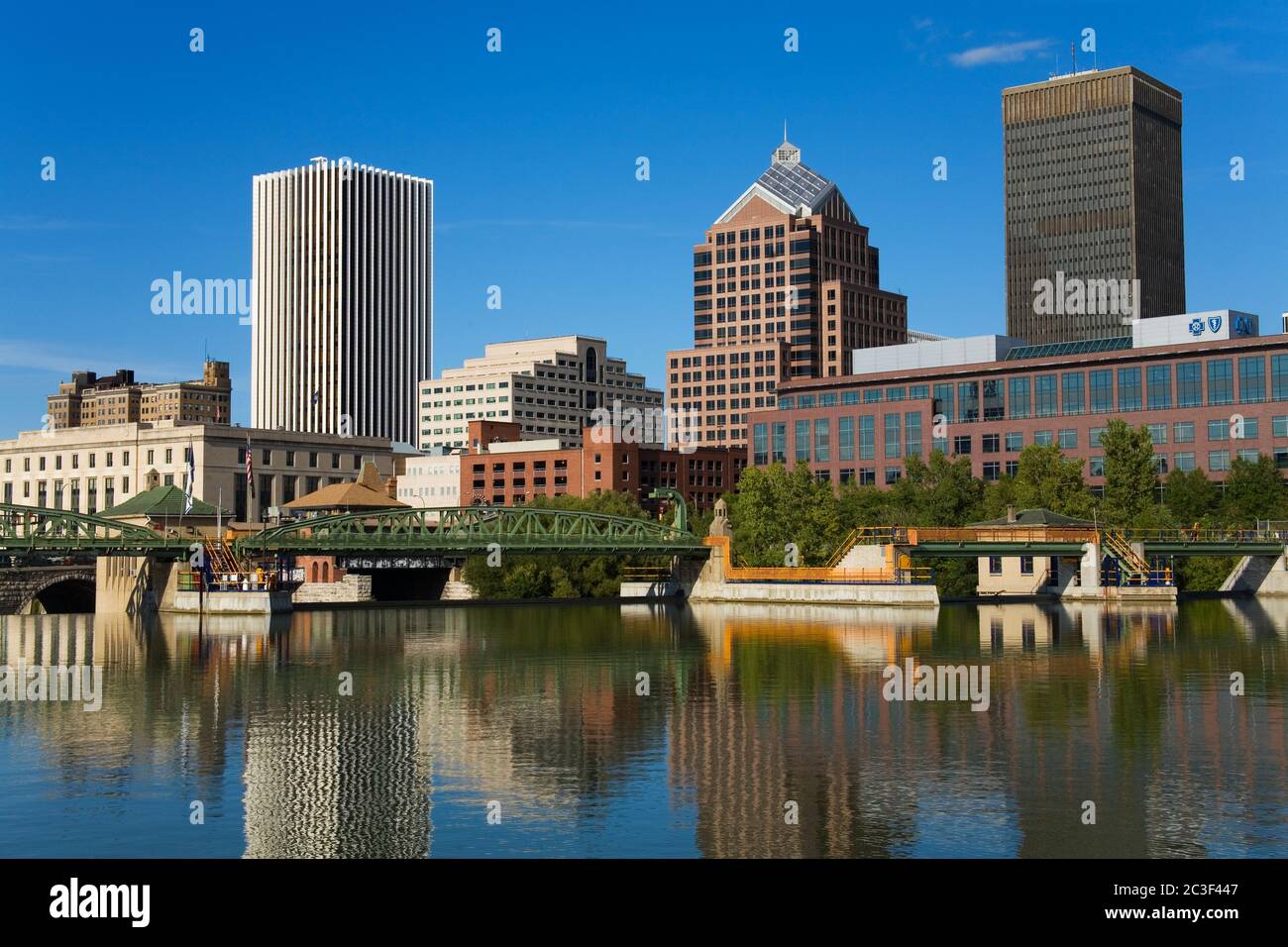 Genesee River & Skyline, Rochester, New York State, USA Stock Photo - Alamy