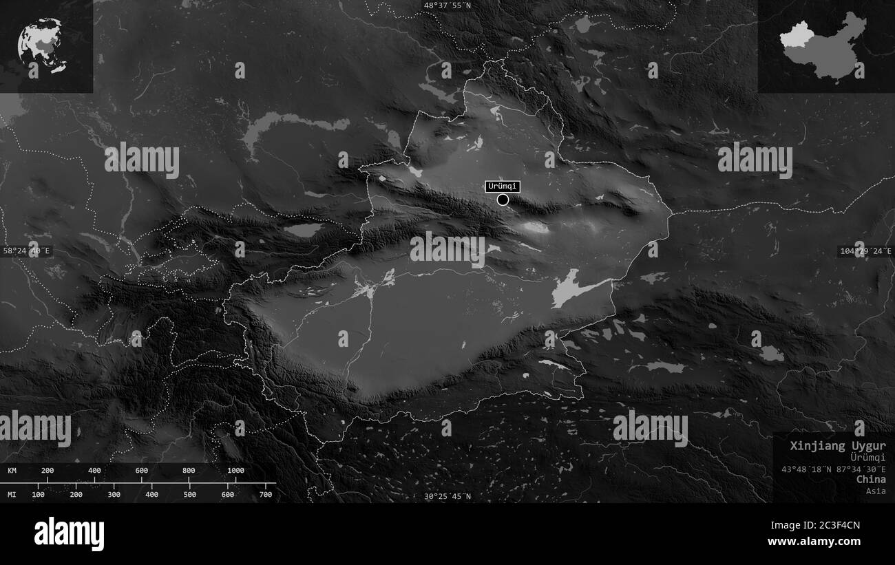 Map of xinjiang Black and White Stock Photos & Images - Alamy