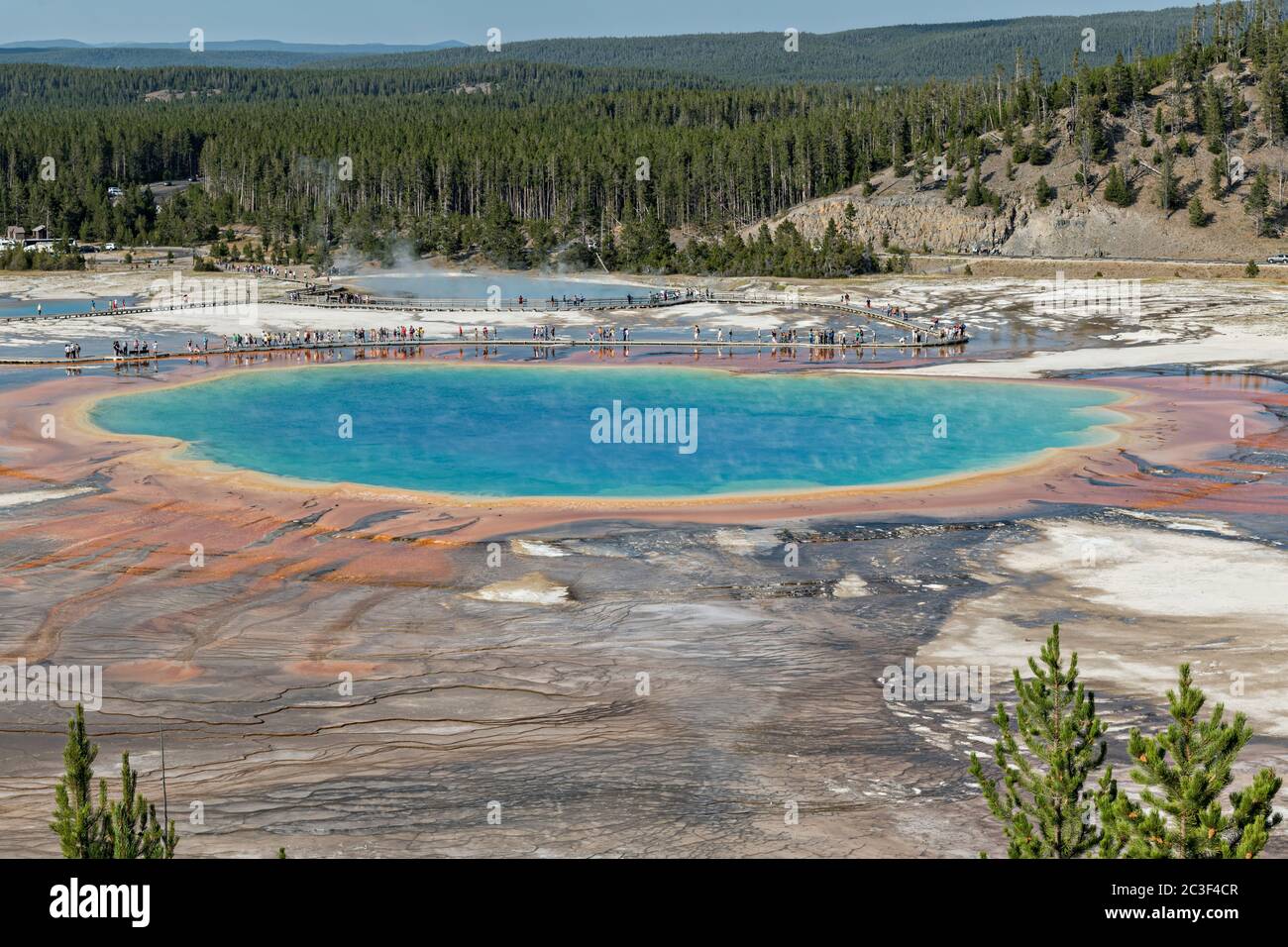 Grand Prismatic Spring the largest hot spring in Yellowstone National ...