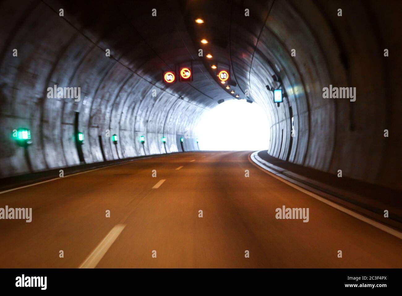 View into a freeway tunnel, tunnel tube Stock Photo - Alamy