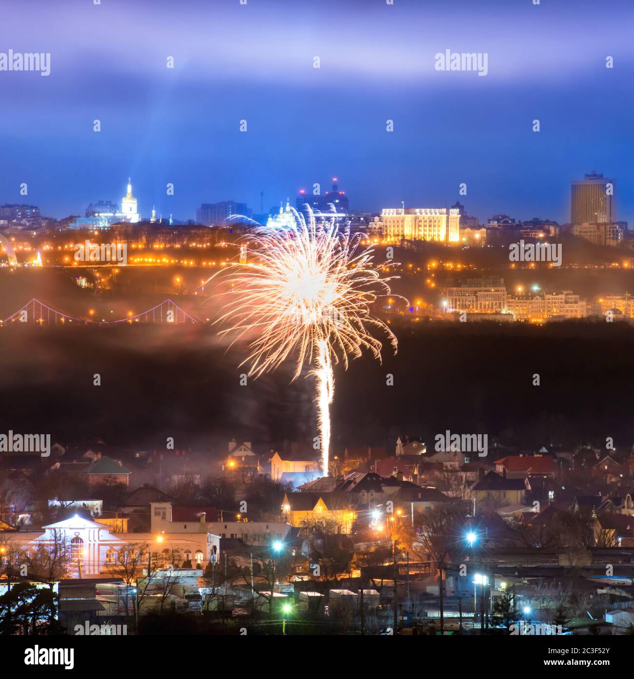 City with fireworks hi-res stock photography and images - Alamy