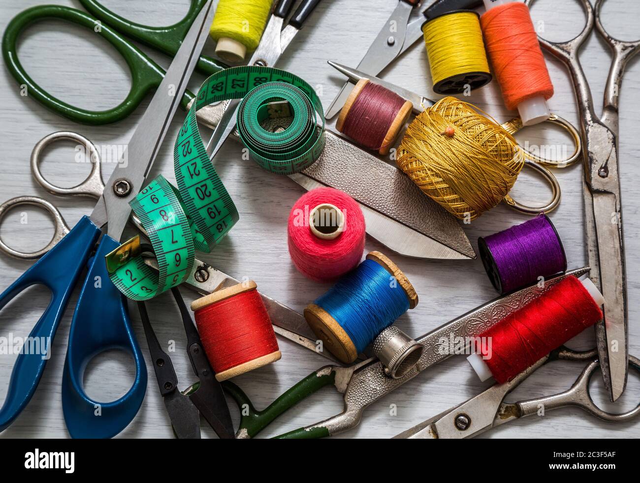 Sewing tools and accessories Stock Photo - Alamy