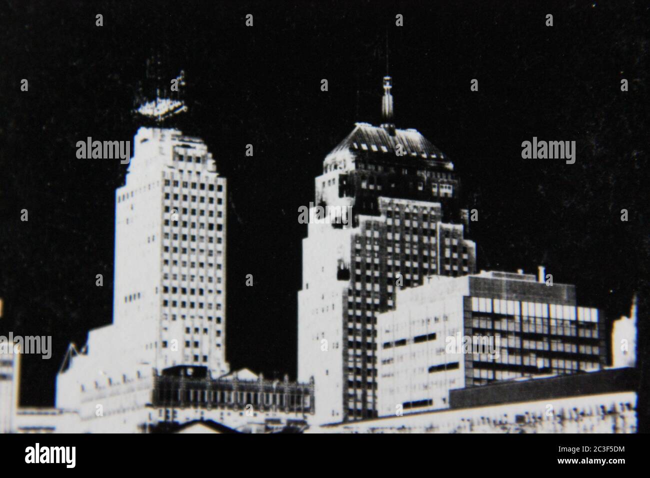 Fine 70s vintage black and white extreme photography of tall buildings ...