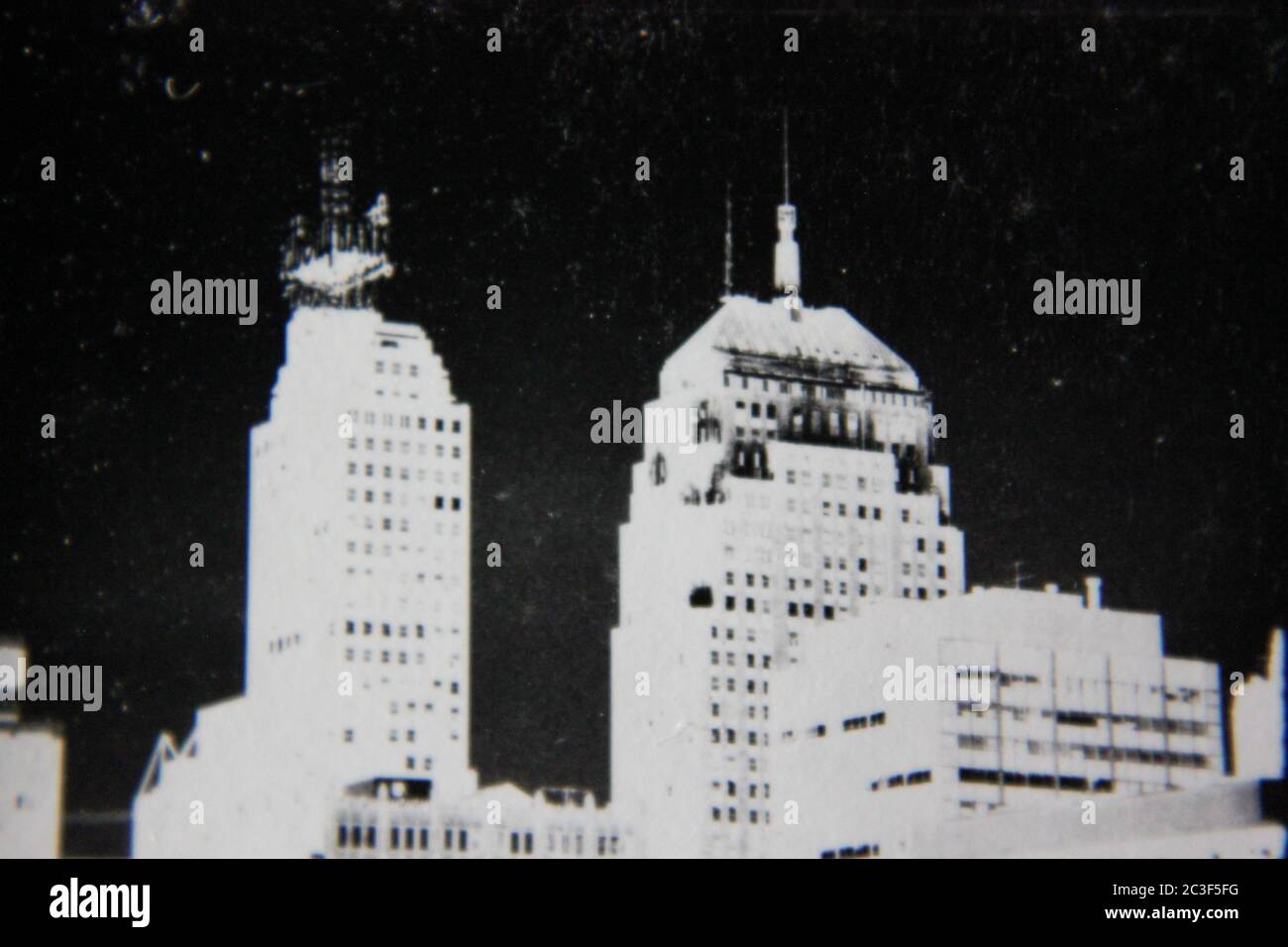Fine 70s vintage black and white extreme photography of tall buildings ...