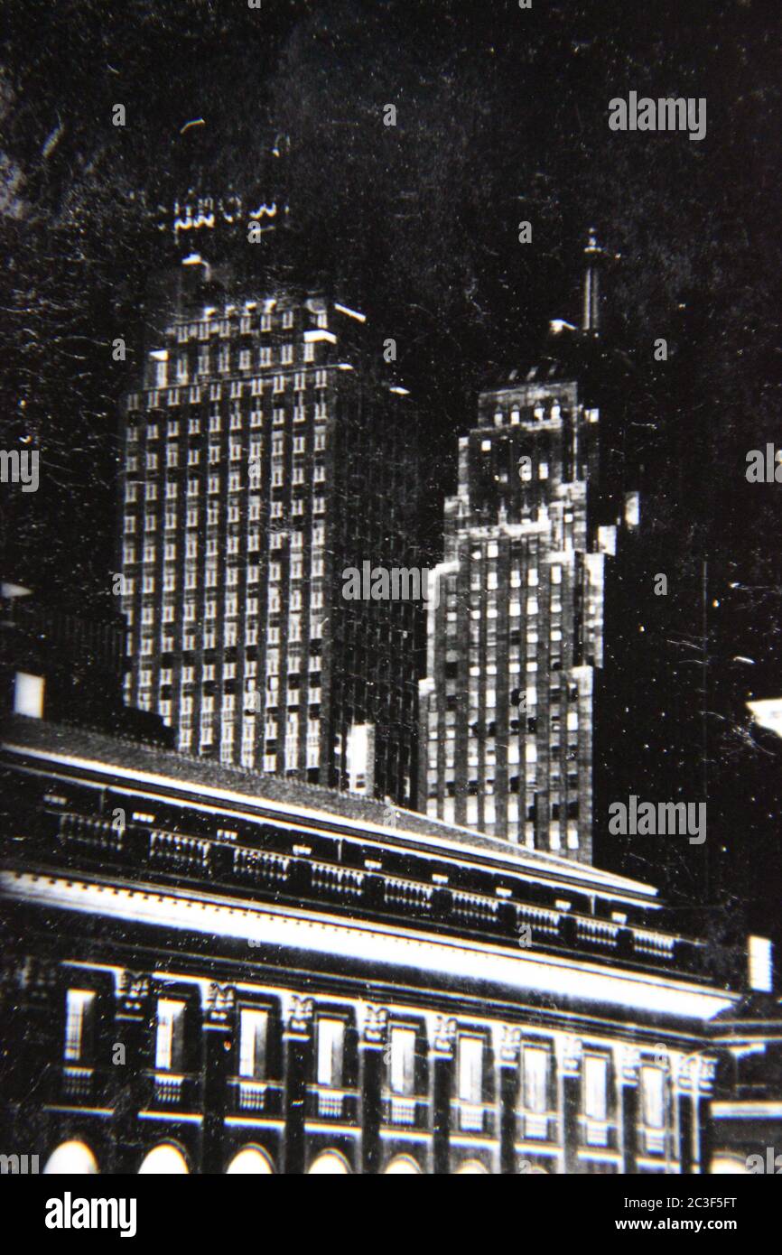 Fine 70s vintage black and white extreme photography of tall buildings ...