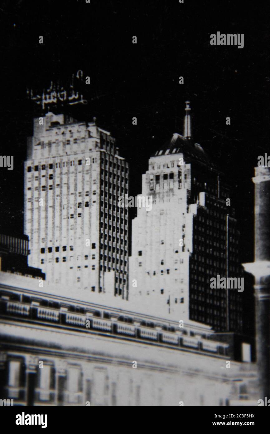 Fine 70s vintage black and white extreme photography of tall buildings ...