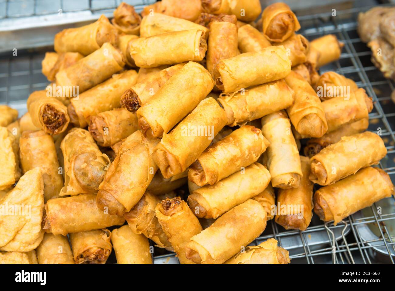 Hot fried snacks at asian street market Stock Photo - Alamy
