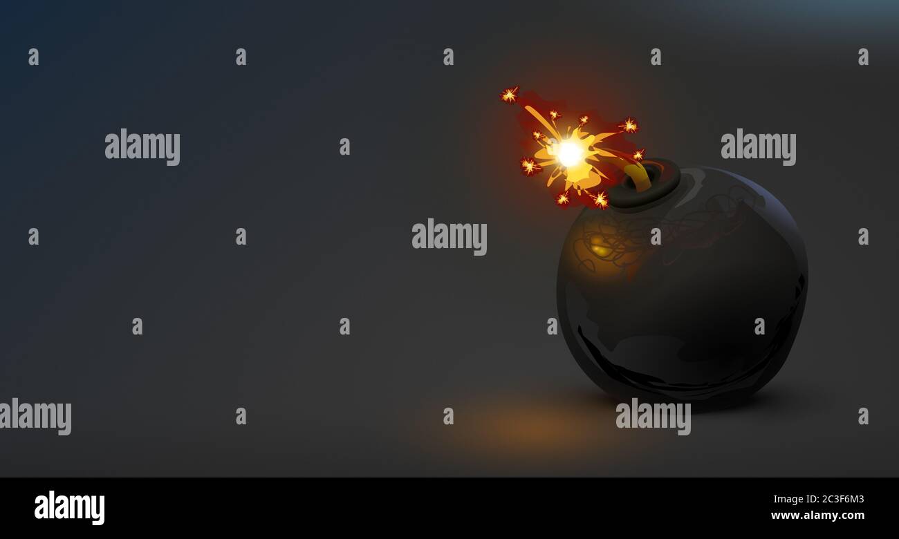old typical burning bomb Stock Photo - Alamy