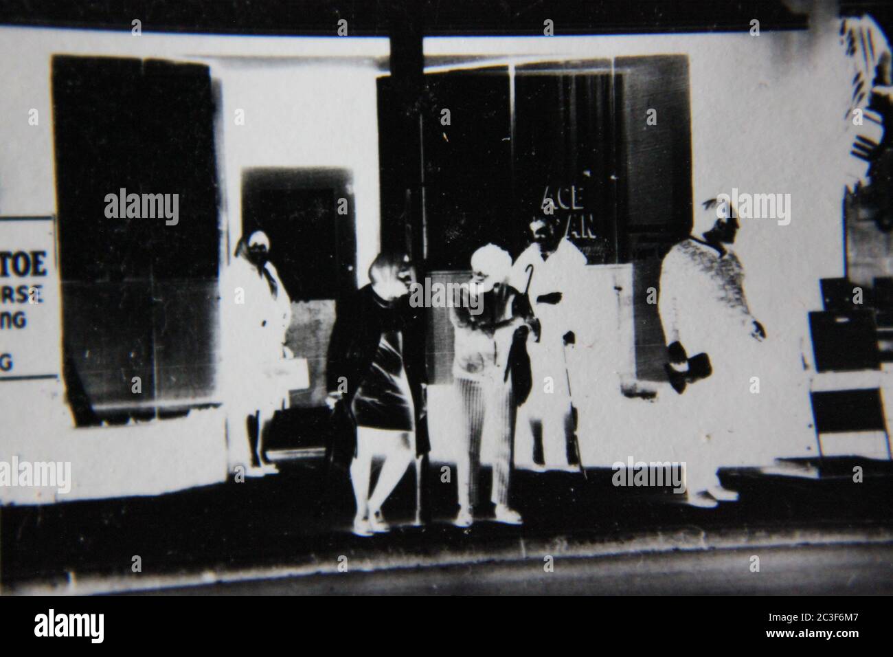 Fine 70s vintage black and white extreme photography of a group of ...