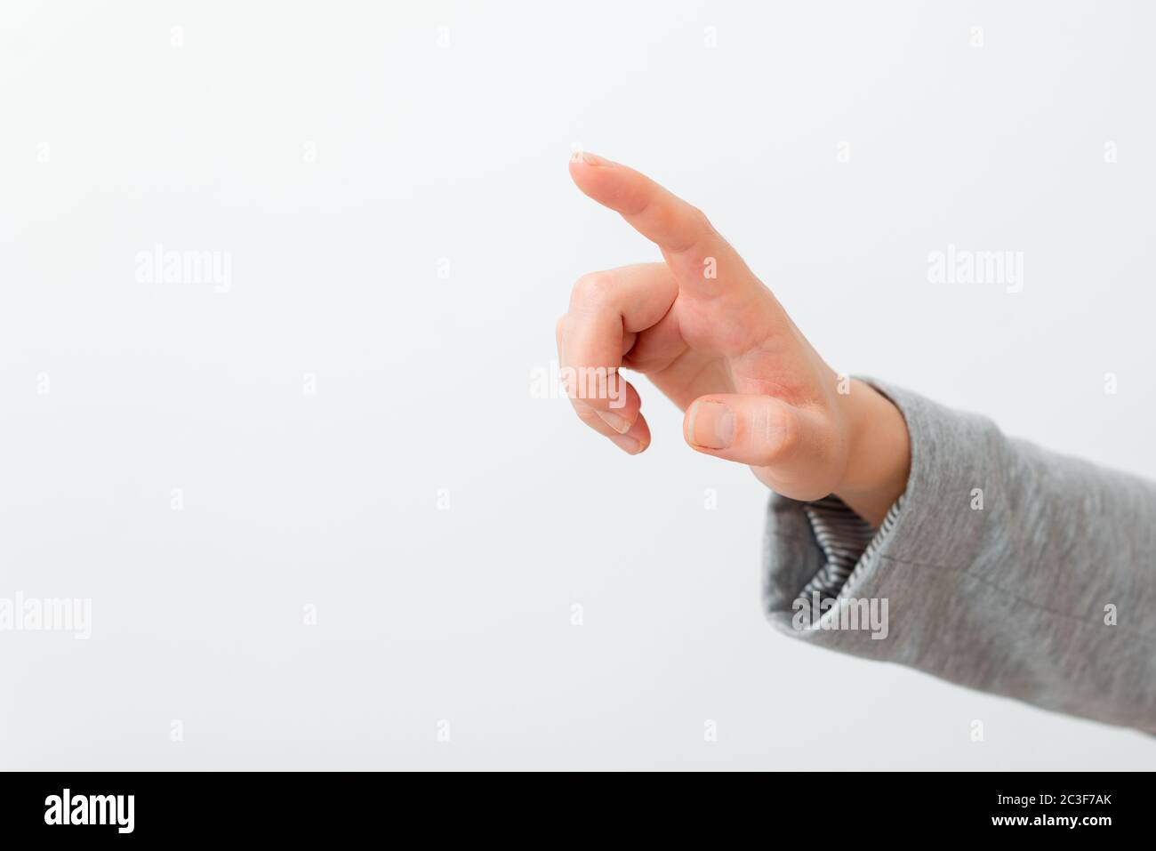 Model With Pointing Hand Finger Symbolizing Navigation Progress Growth ...