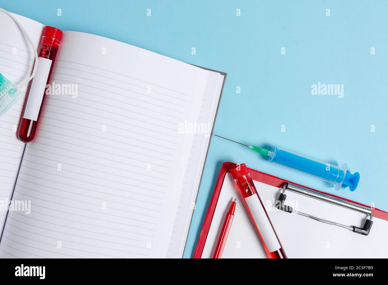 Extracted Blood Sample Vial With Medical Accessories Ready For ...