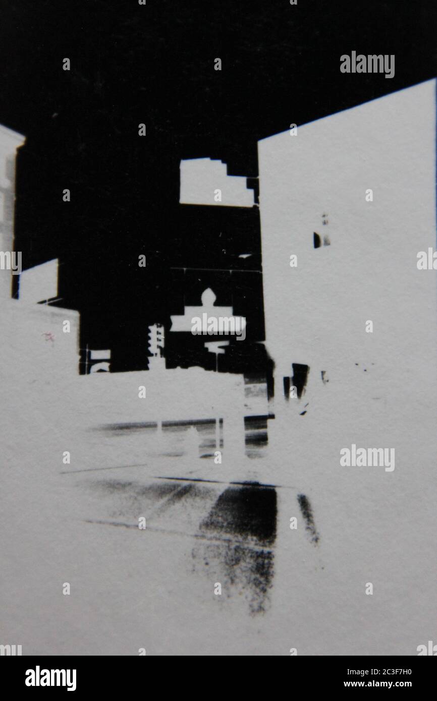 Fine 70s vintage black and white extreme photography of a small town ...