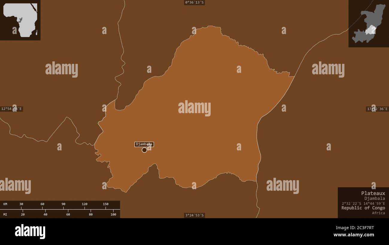 Plateaux, region of Republic of Congo. Patterned solids with lakes and ...