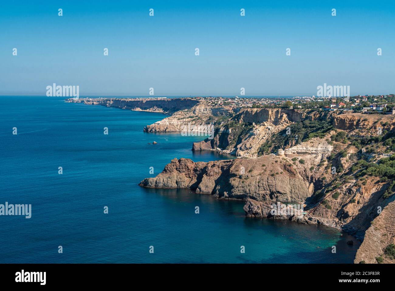 cape Fiolent summer view on cape in the sea, clear azure water, cliff ...
