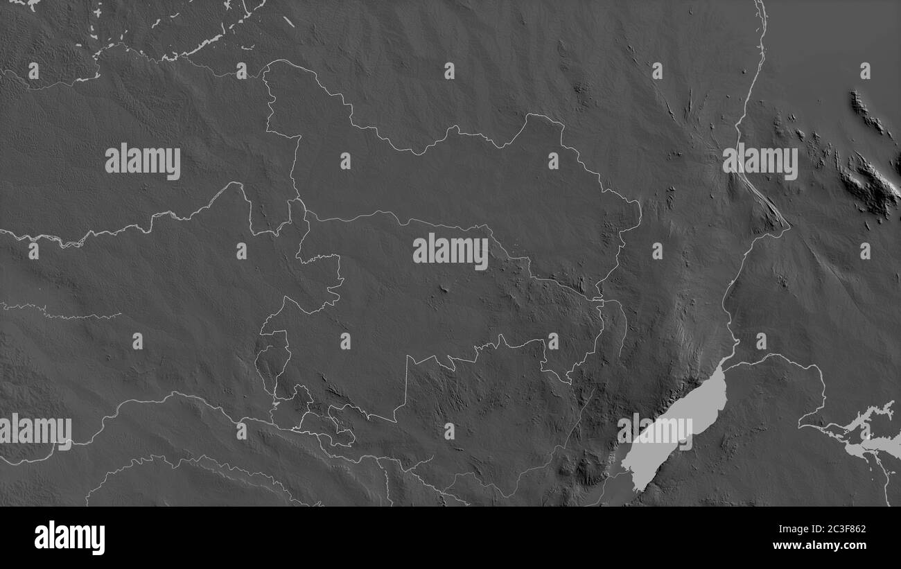 Haut-Uele, province of Democratic Republic of the Congo. Grayscaled map ...