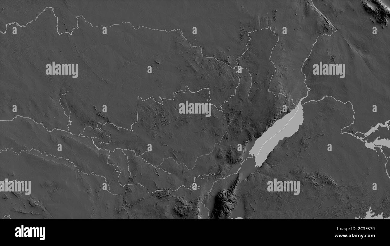 Ituri, province of Democratic Republic of the Congo. Grayscaled map ...