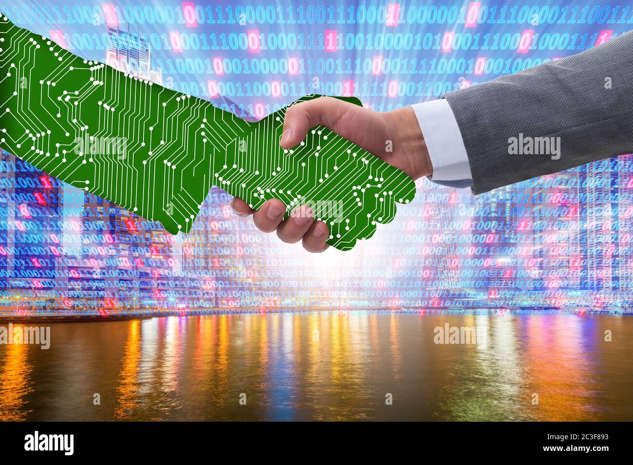 Digital transformation concept with handshake Stock Photo - Alamy