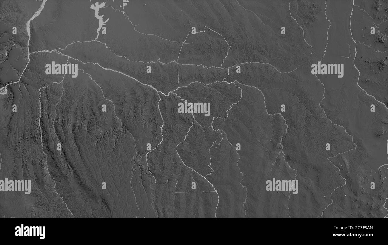 Kasaï, province of Democratic Republic of the Congo. Grayscaled map ...