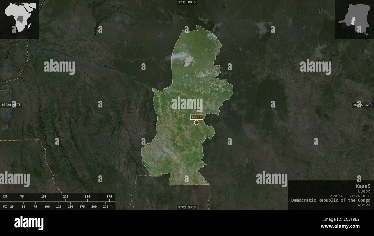 Kasaï, province of Democratic Republic of the Congo. Satellite imagery ...