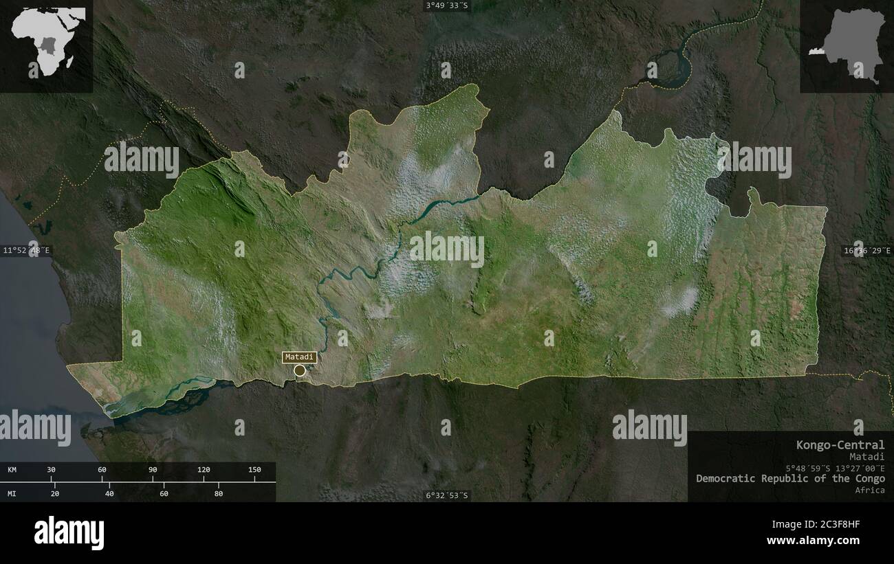 Kongo-Central, province of Democratic Republic of the Congo. Satellite ...