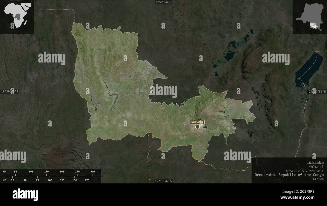 Lualaba, province of Democratic Republic of the Congo. Satellite ...